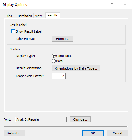 RSPile Documentation | Display Options